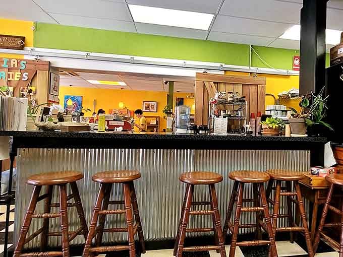 Counter seating with a view of the kitchen action, where you can watch the magic happen in real time.