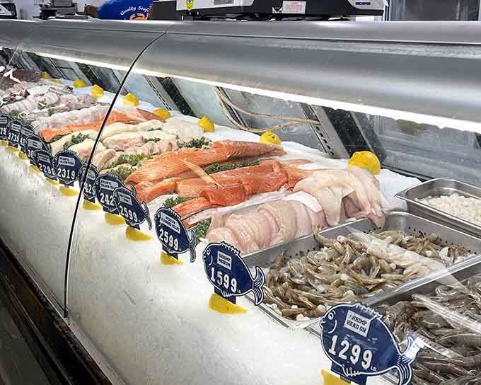 Salmon, halibut, and shrimp lined up like an all-star team ready to make your dinner dreams reality.