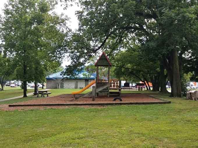 A playground gives restless kids somewhere to burn energy, saving parents from the dreaded "are we there yet" chorus.