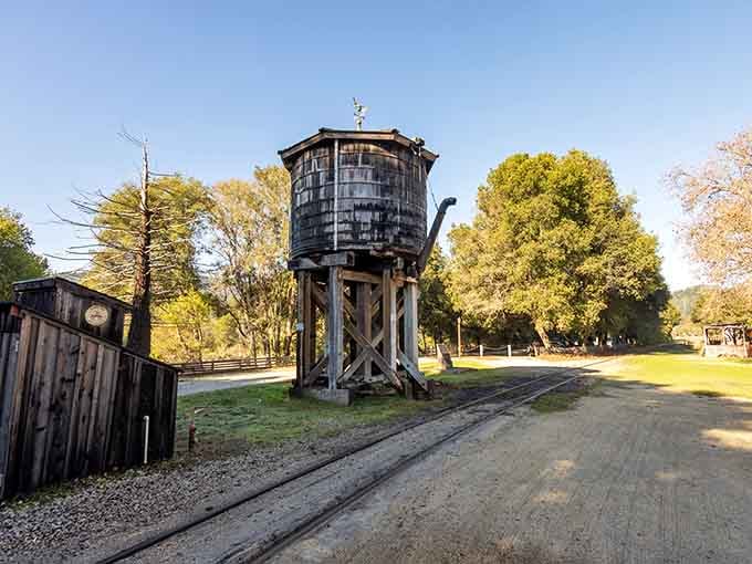 That water tower isn't just decorative, it's a functional piece of railroad history still doing its job decades later.