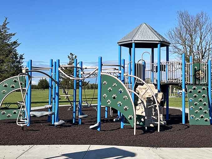 The playground means families can enjoy this natural paradise together, keeping everyone happy and entertained.