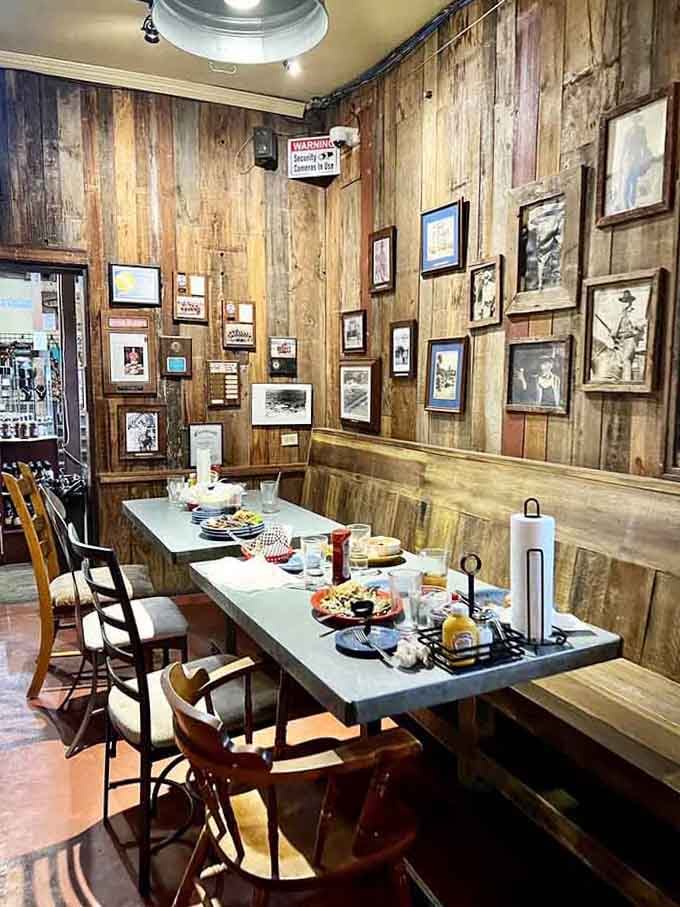 Every photograph and vintage piece on these walls has witnessed countless road trip stories and satisfied appetites over decades.