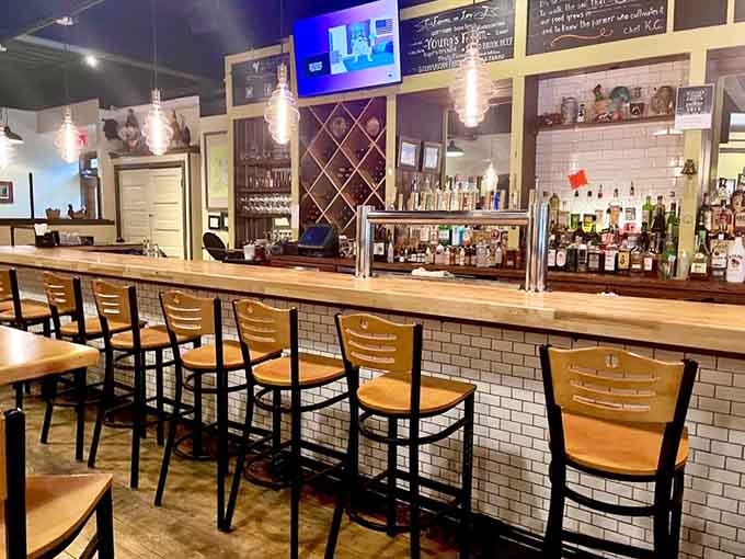 A proper bar where you can watch your dinner being prepared while enjoying a proper drink.