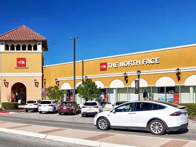 The North Face promises adventure gear at outlet prices, perfect for exploring everything beyond these shopping grounds.