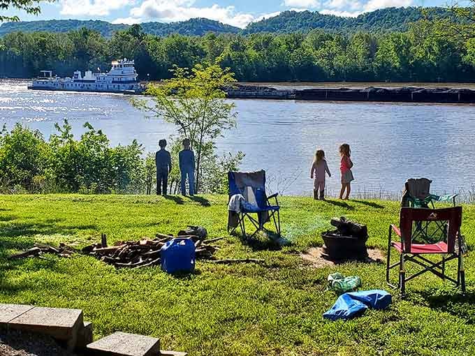 Watching barges cruise past while kids play creates memories stronger than any theme park ever could.