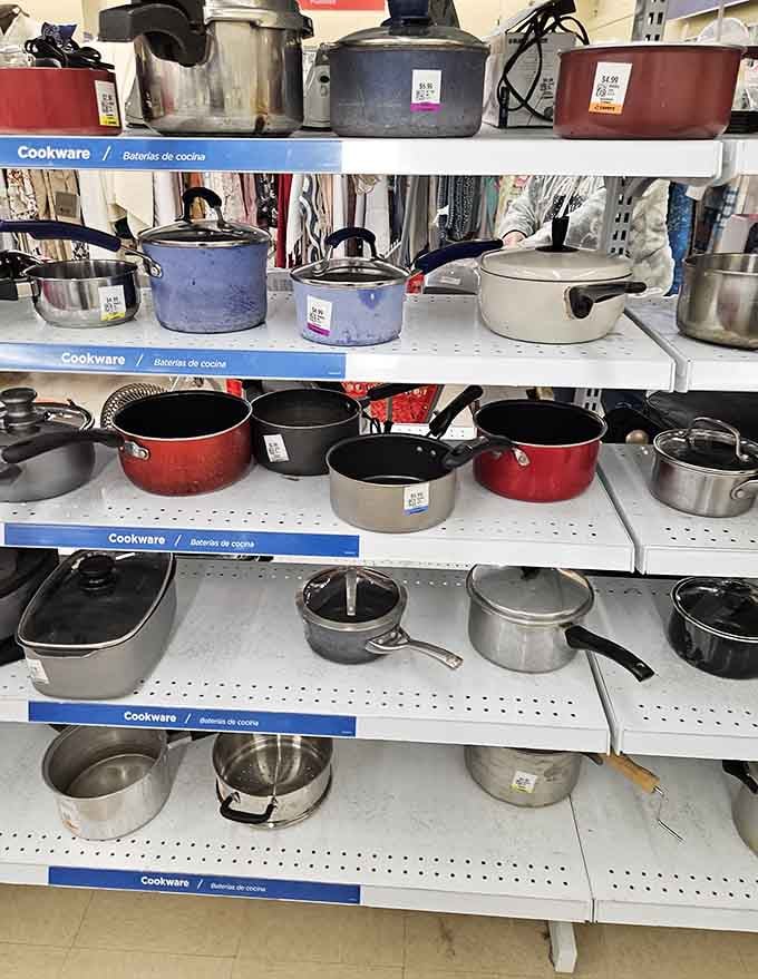Pots and pans in every size and color, because cooking shouldn't require a second mortgage.