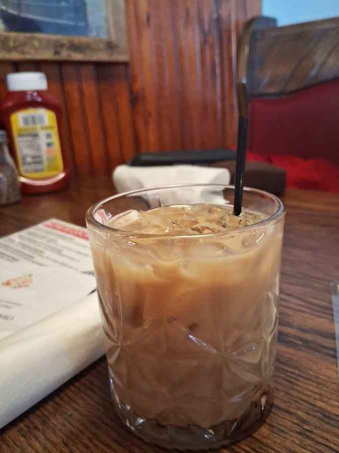 White Russian looking dangerously drinkable, like The Dude himself might wander in asking for the recipe.