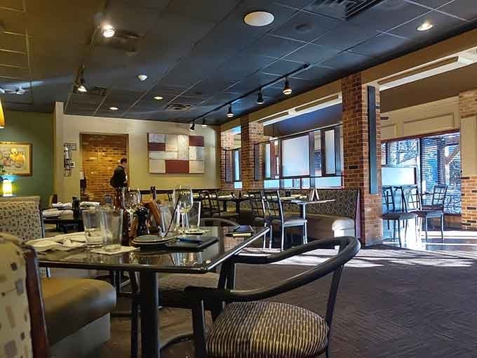 The dining room strikes that perfect balance between casual comfort and grown-up sophistication, no stuffy atmosphere required.