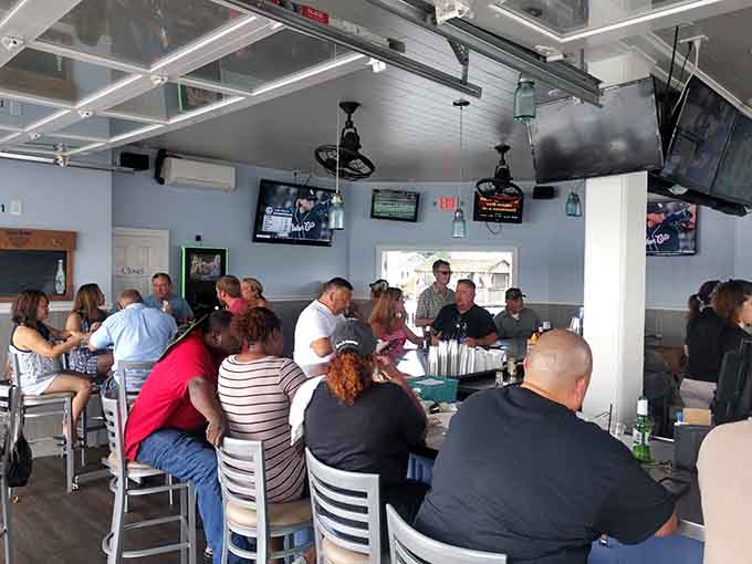 The bar area buzzes with happy diners who've clearly made excellent life choices leading them here today.