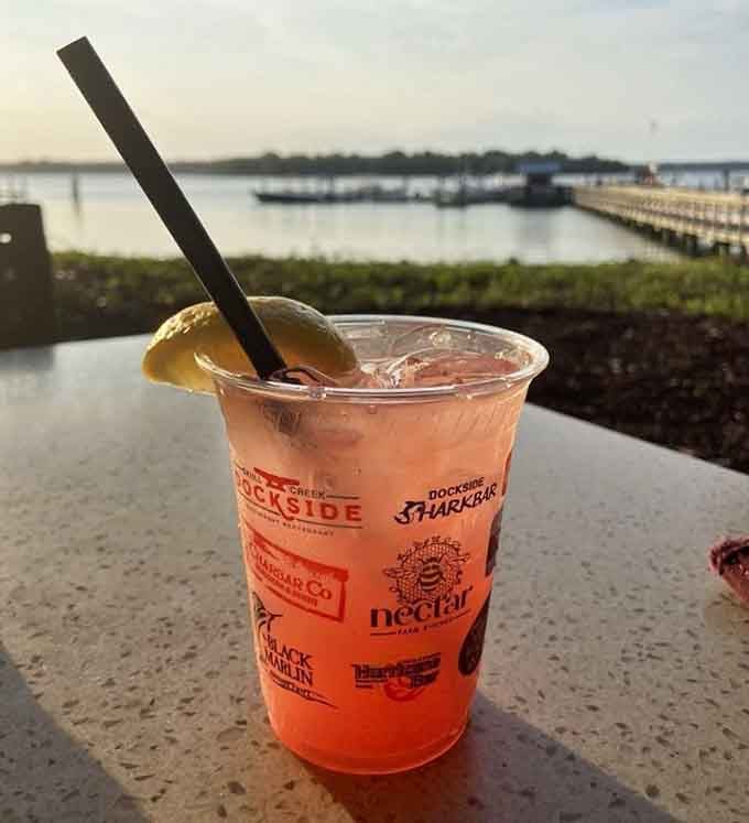 A frozen cocktail with a waterfront view is basically the official definition of living your best life.