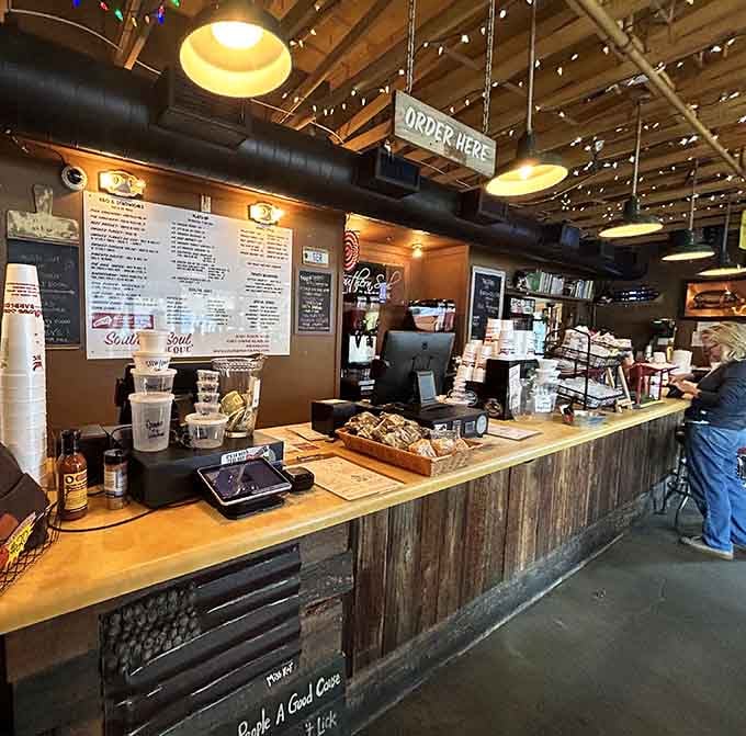 The ordering counter where dreams come true and stomachs prepare themselves for the feast that's about to happen.