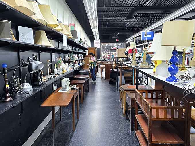 Furniture and home goods creating a maze of domestic possibilities, where redecorating dreams become surprisingly affordable reality quickly.