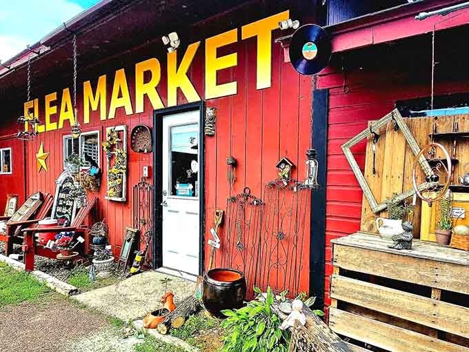 The bright red exterior welcomes treasure hunters like a beacon for people who understand shopping as sport.