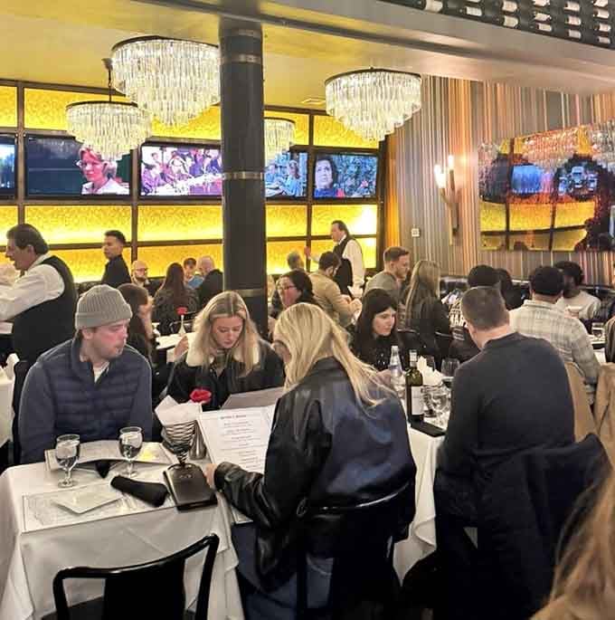 A packed dining room buzzing with conversation proves that great food still brings people together in our digital age.