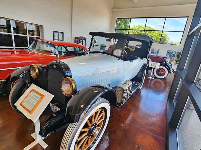 This early roadster's simplicity is stunning, when cars were basically motorized carriages with serious personality and charm.