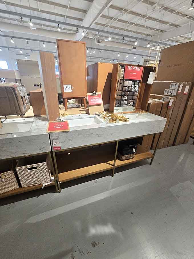 West Elm's modern furniture displays making you reconsider your entire home decor, one discounted piece of Scandinavian-inspired design at a time.