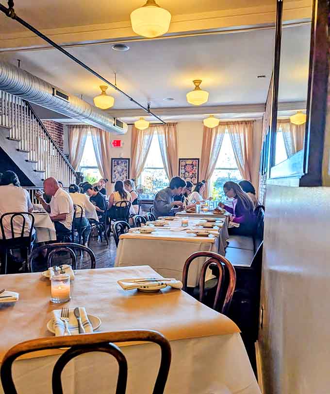 The dining room buzzes with happy diners who've discovered that Fells Point's best-kept secret isn't so secret anymore.