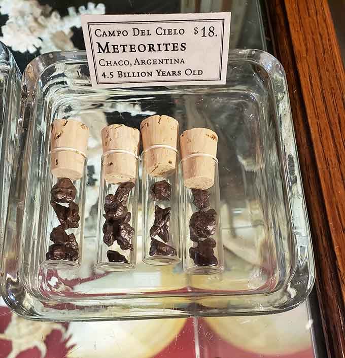 Actual meteorite fragments from Argentina, because sometimes you need space rocks to complete your coffee table.