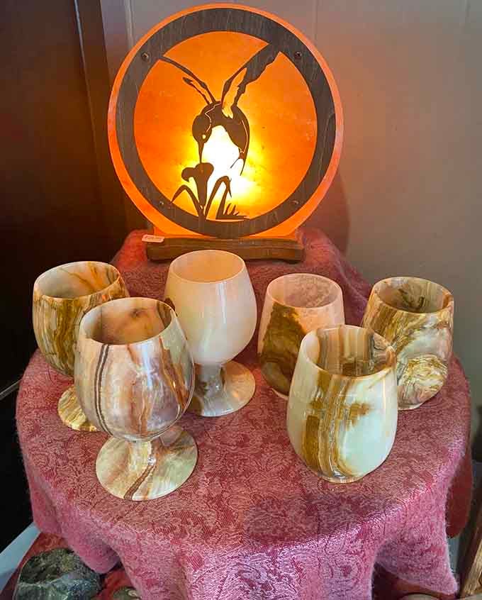 Those gorgeous marble goblets catch the light like treasures from an ancient wellness ritual, because drinking water should feel special too.