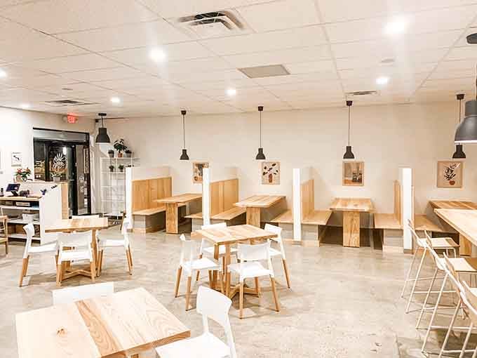 Clean lines and natural light make this dining room feel like breakfast at your stylish friend's house.