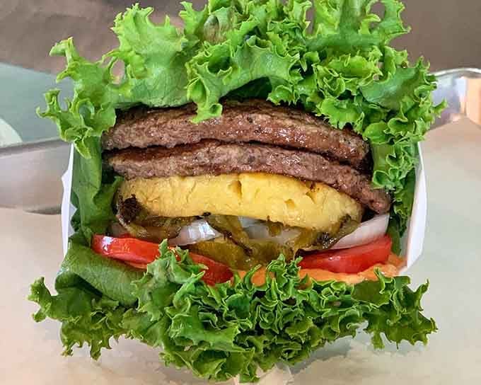 Even wrapped in lettuce instead of a bun, this burger refuses to compromise on flavor or satisfaction.