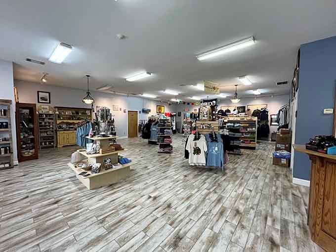 The gift shop lets you take home a piece of the experience, minus the several tons of water.