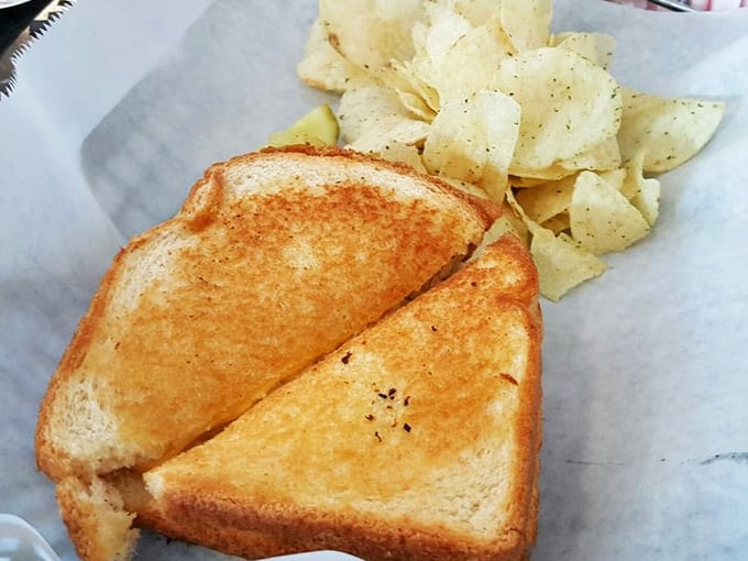 A grilled cheese and chips combo that proves simple done right beats fancy every single time.