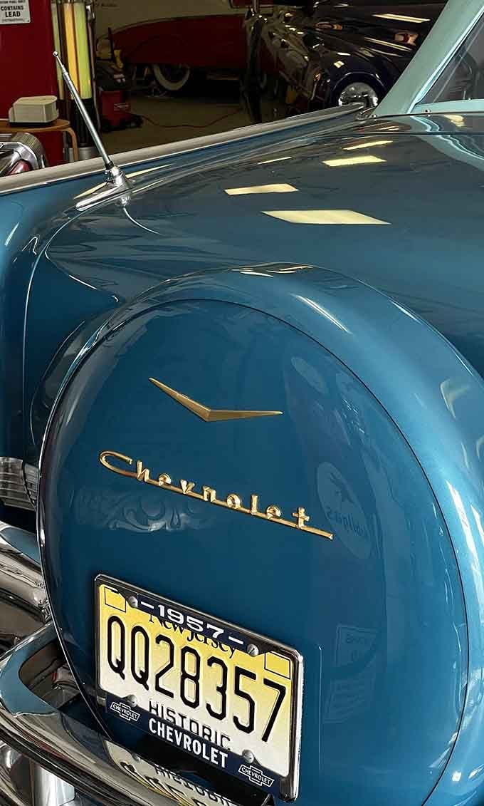 That iconic Chevrolet script, hand-crafted and proud, from when brand names were badges of honor and quality.