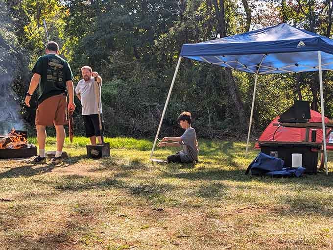 Camping here means quality time with loved ones, campfire stories, and pretending you don't miss your mattress.