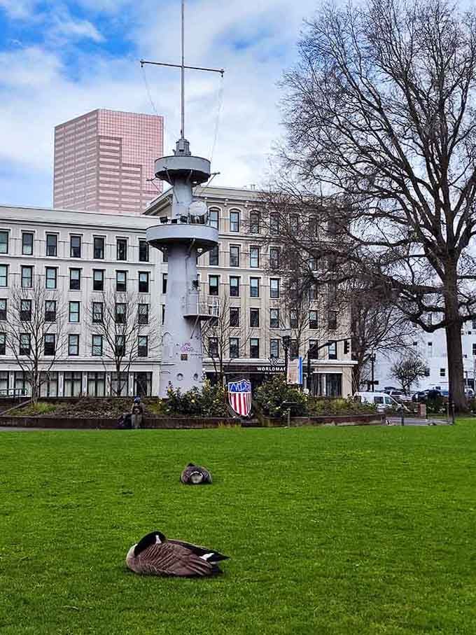 Even the geese know this lawn offers prime real estate for an afternoon of absolute relaxation.
