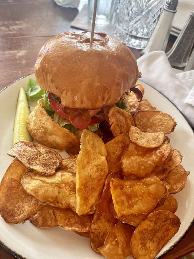 That salmon sandwich with house-made chips is proof that lunch can be just as exciting as dinner.