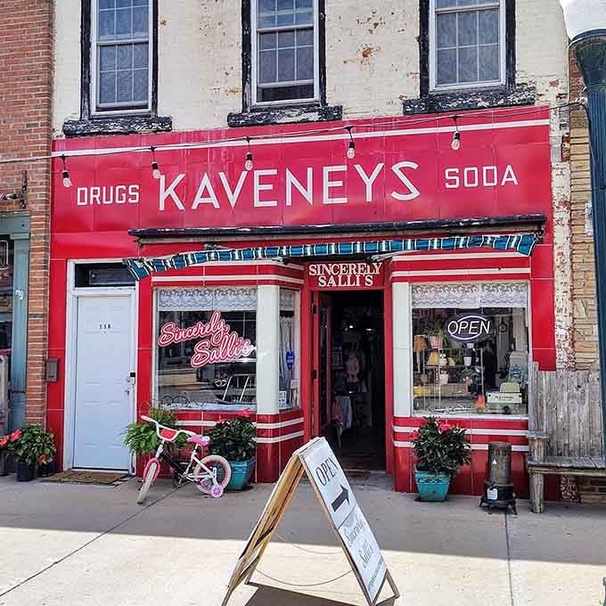 Sincerely, Salli's vintage storefront looks like it stepped straight out of a Norman Rockwell painting, neon and all.