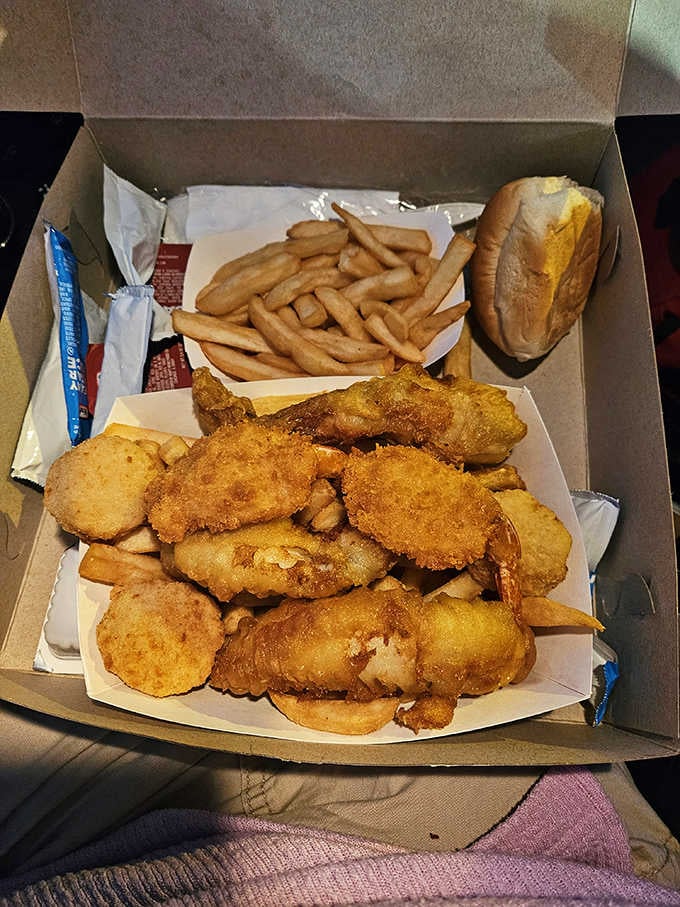 Fried shrimp that looks like it came straight from a fish fry your favorite aunt would host.