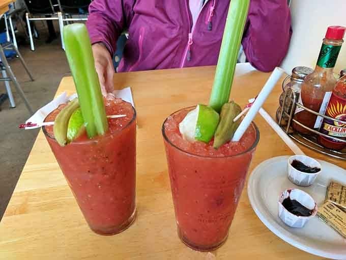 Bloody Marys with celery stalks standing tall, the perfect companion for a leisurely weekend breakfast experience.