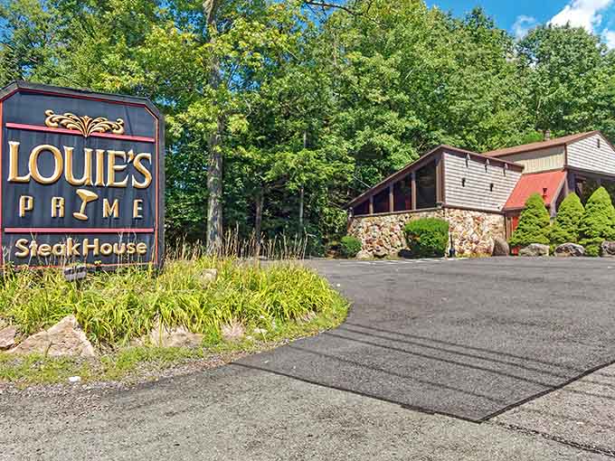 Nestled among the trees, this steakhouse blends into nature while serving up civilization's greatest culinary achievement: beef.