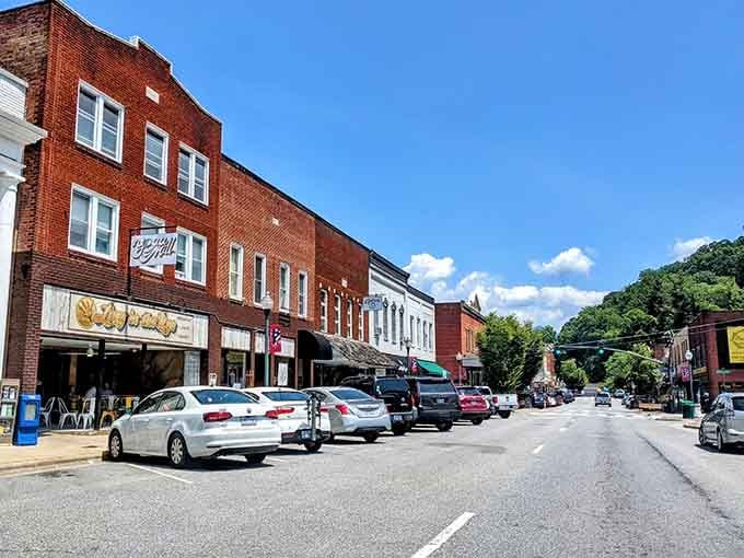 Wide streets and angled parking create that classic small-town vibe where everyone knows the best lunch spot by name.