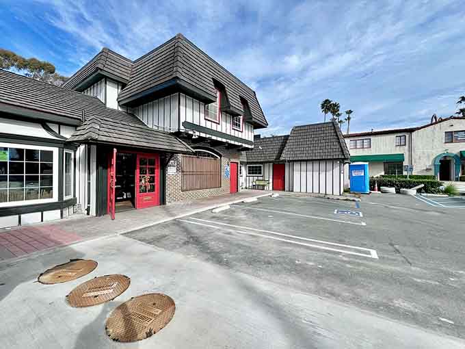 Tudor-style buildings in Southern California prove that themed dining can transport you across continents and decades.