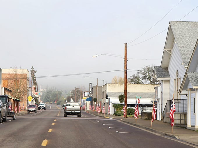 Morning light catches small-town simplicity where the pace moves slower and nobody seems to mind one bit.
