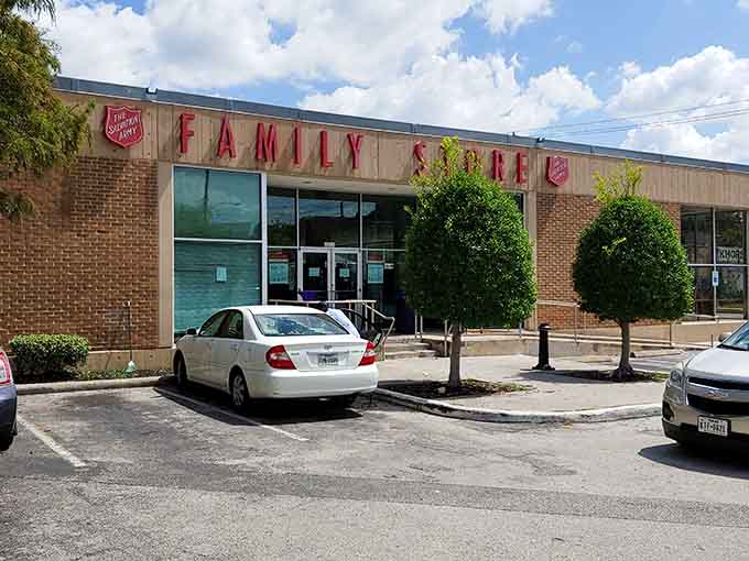 Manicured landscaping and clean lines show that charitable thrift stores can maintain standards as high as their values.