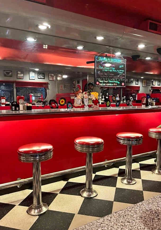 Step into this retro diner, where the classic vibe is served with every meal.