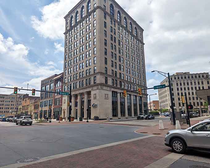Downtown streets reveal Akron's solid urban infrastructure, where everything you need is walkable without fighting crowds constantly.