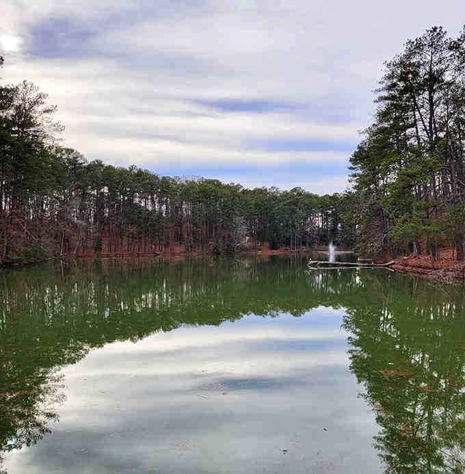 That mirror-perfect reflection on the water makes you wonder if you've stumbled into a landscape painting.