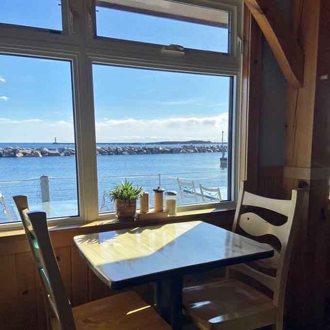 A window seat framing the harbor like a living painting, better than any television show you've been binge-watching lately.