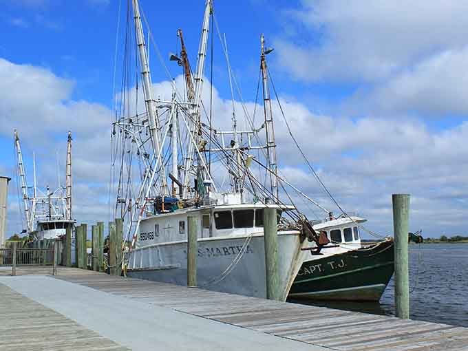 Working shrimp boats at the city dock remind you this isn't just a pretty face – it's a real town.