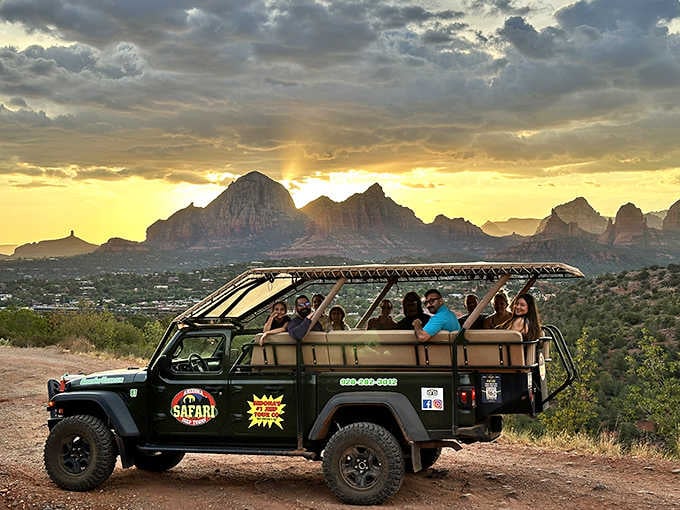 Sunset tours turn the red rocks into glowing embers while you and fellow adventurers soak in pure magic.