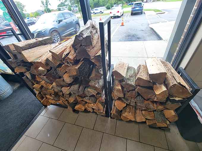 Real wood stacked high means real smoke flavor, the old-fashioned way that simply cannot be faked or rushed.