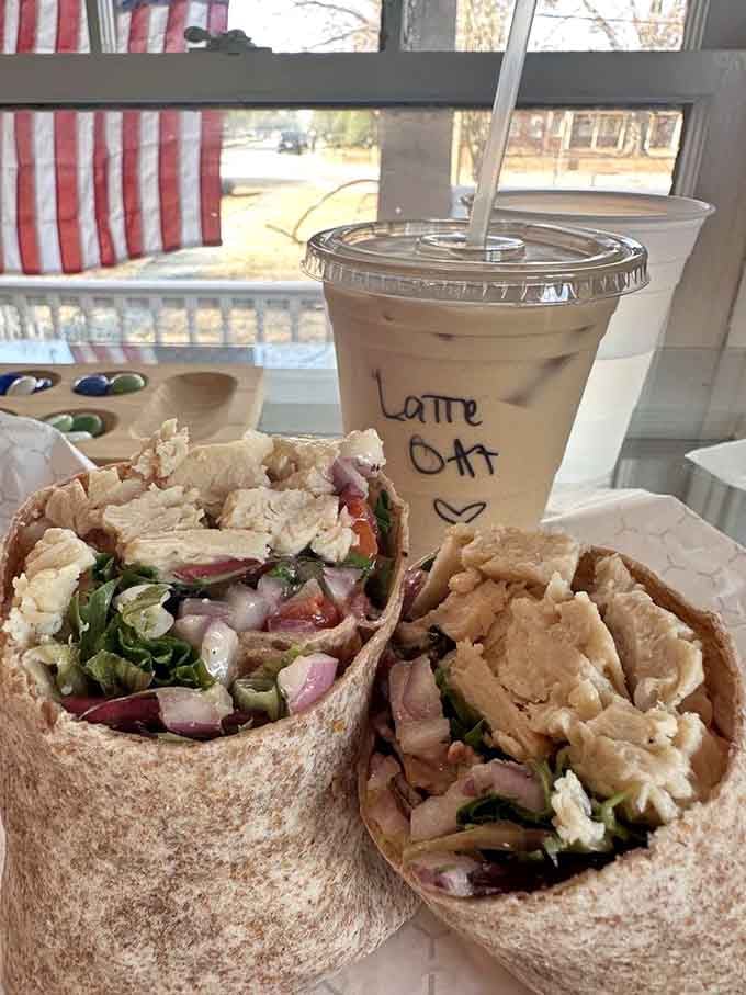 When your wrap and latte look this good together, you've found your perfect lunch power couple.
