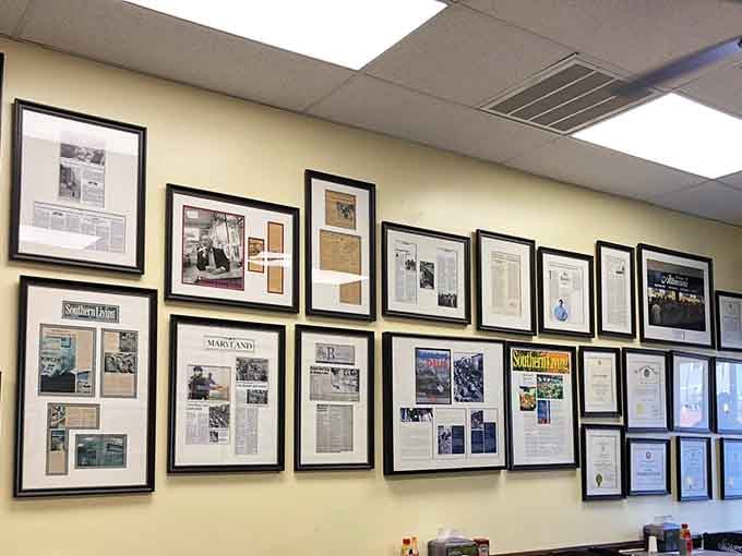 Newspaper clippings and accolades documenting decades of excellence, proof that quality never goes out of fashion here.