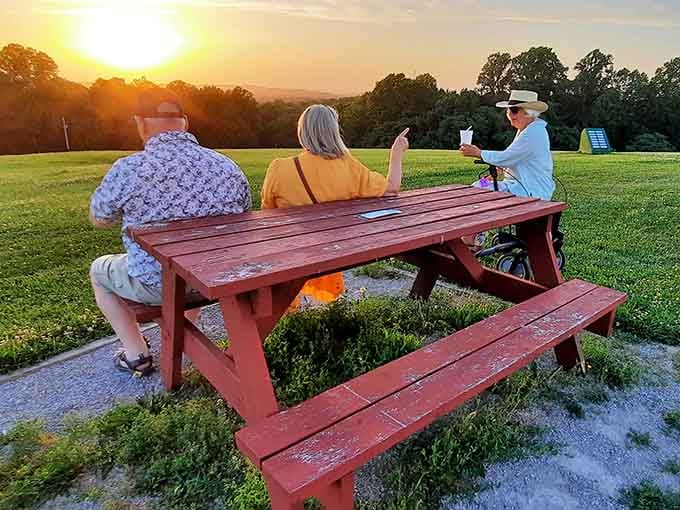 Sunset picnics on the hilltop offer front-row seats to nature's nightly spectacular, with the cross standing sentinel overhead.