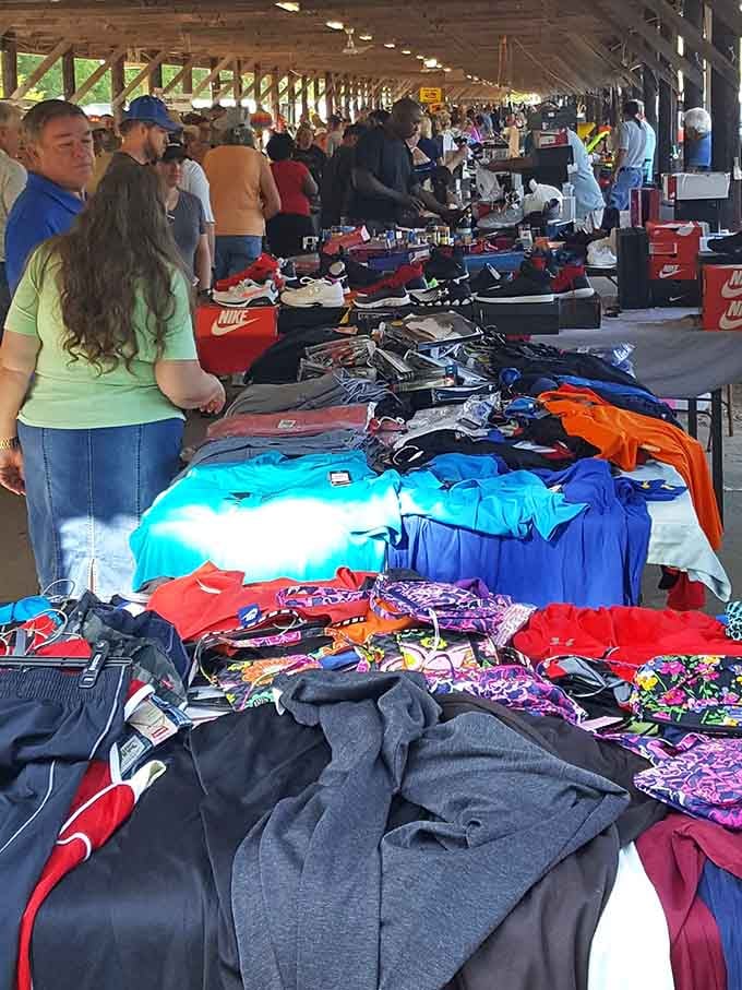 Clothing tables overflow with name brands and styles for every age, because fashion shouldn't cost a fortune.